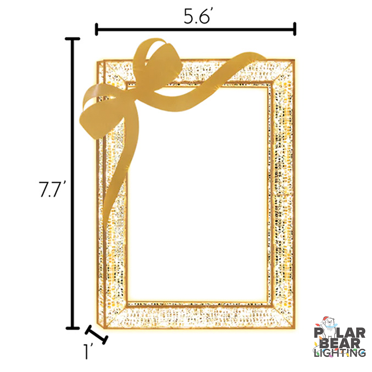 Peek-A-Boo Lighted Frame in Gold with Warm White Lights - Polar Bear ...