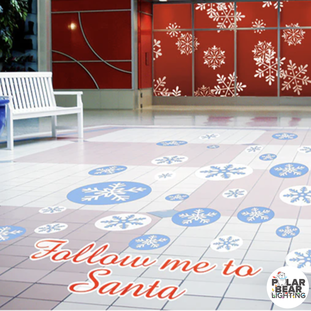 Holiday Floor Graphics - Polar Bear Lighting